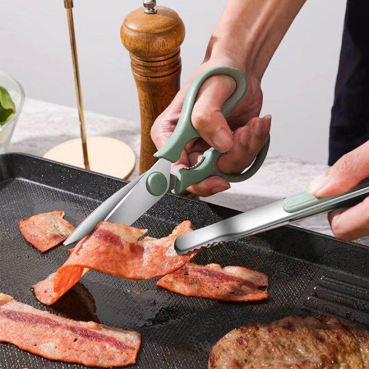 COD Kitchen Scissors Stainless Steel Barbecue Scissors Clip Chicken ...