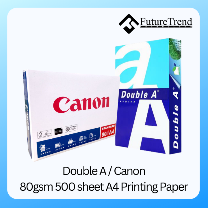 Double A / Canon 80gsm 500 sheet A4 Printing Paper | Lazada