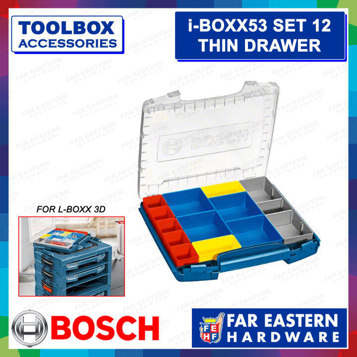 BOSCH I-BOXX53 SET 12 Thin Drawer for L-Boxx-3D with 12 pc. Insert Set ...
