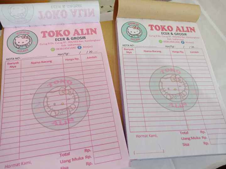Cetak Nota toko Ukuran 16.5x10.5 2ply | Nota Custom | Nota Jualan ...