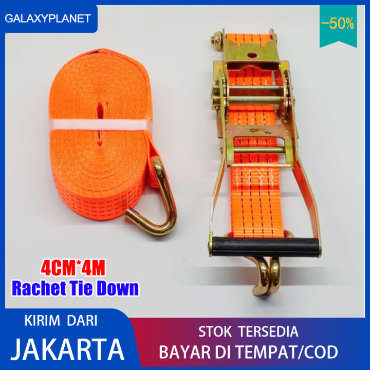 (Dikirim Dari Jakarta)Tali Kecepatan Ratchet Tie Down 4cm x 4/6/8/10 ...