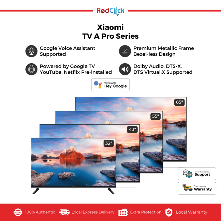 [MY Set] Xiaomi Mi TV A Pro Series (65"/55"/43") 4K UHD/(32") HD Powered by Google TV Smart TV ...