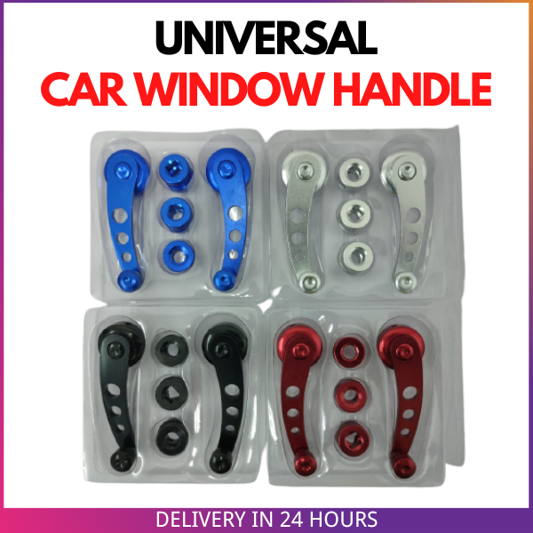 (2PCS/SET) Aluminum Alloy Car Window Handle Manual Winder Lifter Riser ...
