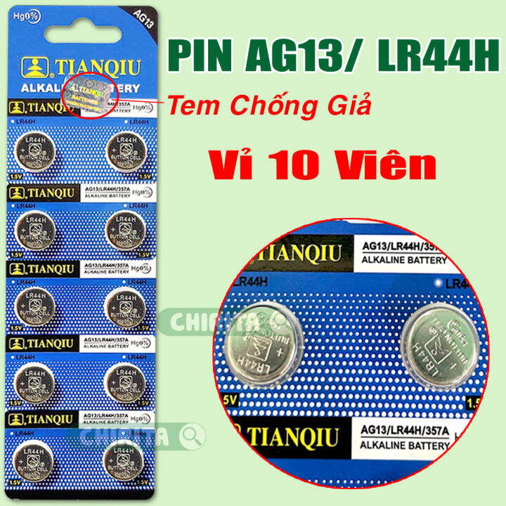 Pin Cúc Áo LR44H / LR41H / LR1130H TIANQIU Hàng CHÍNH HÃNG - Vỉ 10 Viên ...