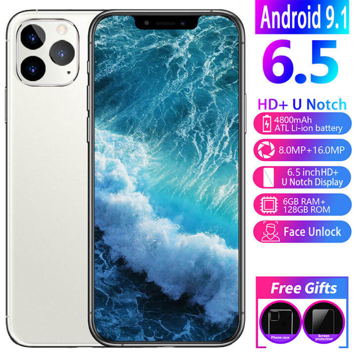 i11pro มือถือจอหยดน้ำ 6.5นิ้ว Rom 128GB Ram6GB รองรับซิม4G Androidแท้ ...