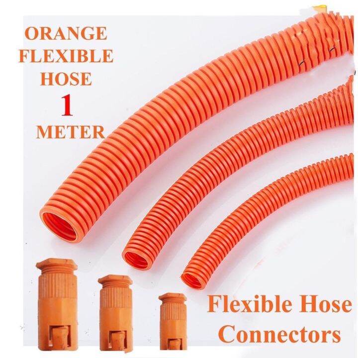 Orange Flexible Hose 1/2 or 3/4 or 1 inch Electrical Conduit in Meters 1 Meter / Connectors ...
