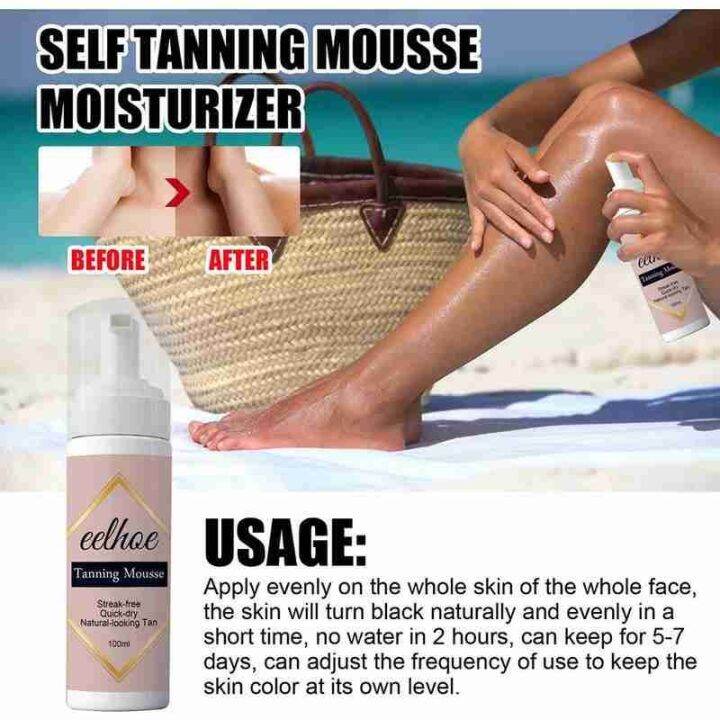 Eelhoe Sunless Self Tanning Mousse Liquid Outdoor Beach Tanning Oil Body Tanning Lotion Bronze ...