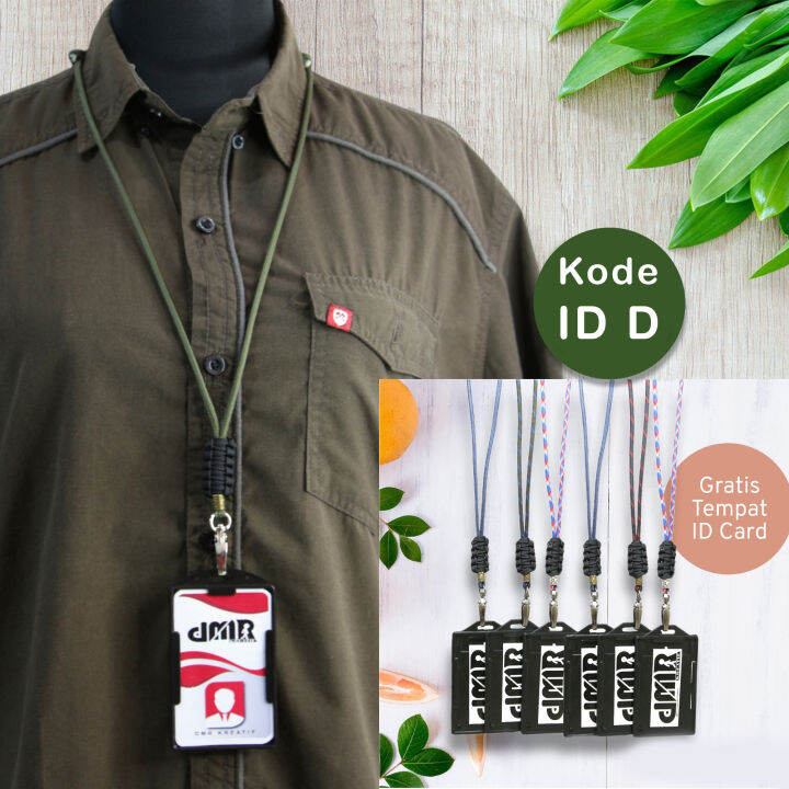 Lanyard Gantungan Kalung Name Tag Tali ID Card Paracord Kerja PT Holder ...