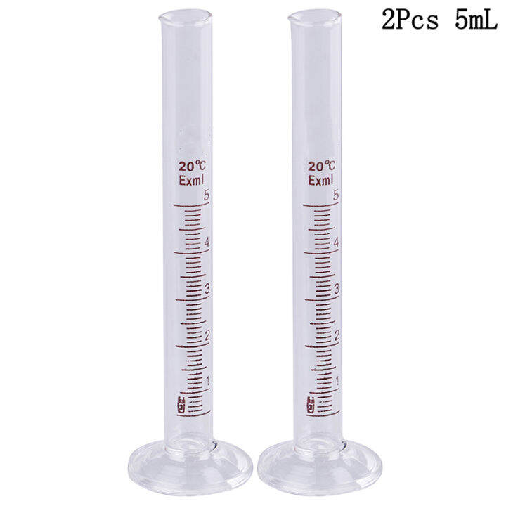 Ministar 2Pcs 5ml/10ml glass measuring cylinder,laboratory graduated ...