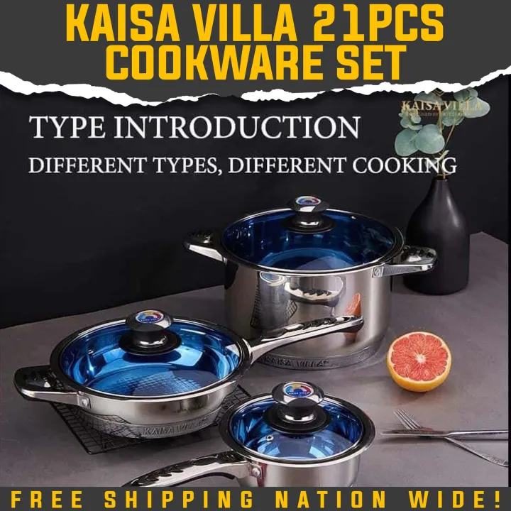 Kaisa Villa 21 Pcs cookware set cooking set kitchenwares induction pan ...