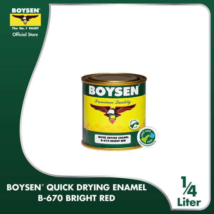 BOYSEN Quick Drying Enamel Bright Red B670-1/4L | Lazada PH