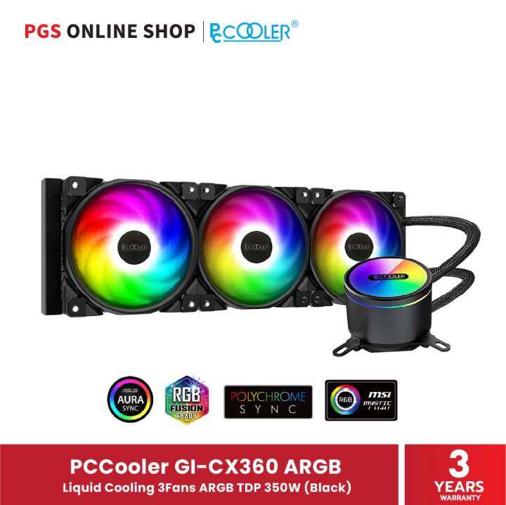 PCCooler GI-CX360 ARGB (ชุดระบายความร้อน CPU ด้วยของเหลว) Liquid Cooling 3Fans ARGB TDP 350W ...