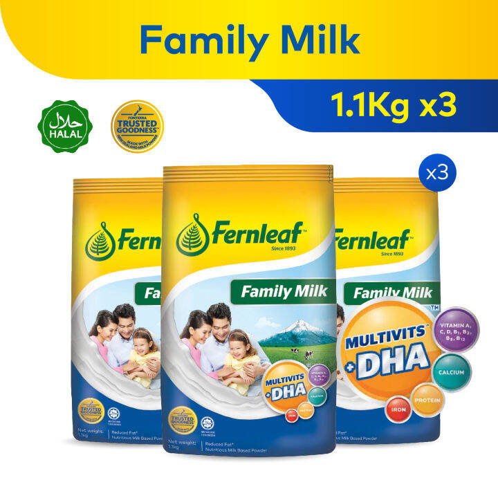 (Bundle of 3) FERNLEAF Family Milk Nutritious Milk Powder 1.1kg ...