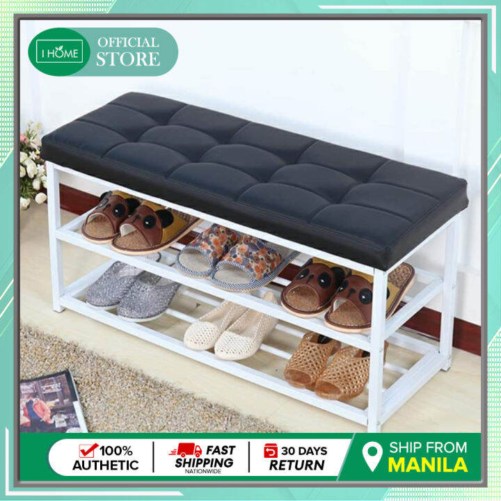 I Home Modern Shoe Rack Storage With Soft Cushion Shoe Bench Stool ...