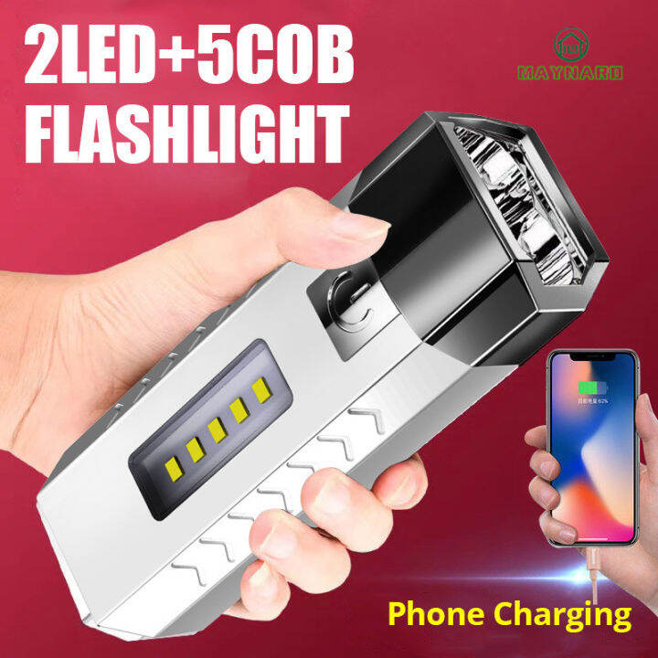 Strong light flashlight rechargeable Tactical LED Flashlight portable ...