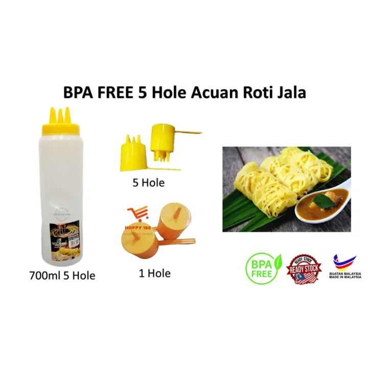5 Hole Acuan Roti Jala /Multipurpose Sauce Bottle / Roti Jala Mould ...