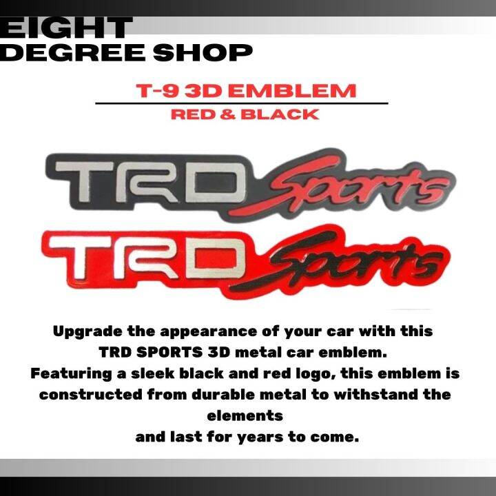 TRD Sports (3D Emblem Metal T-9) - Excellent Quality & Sticky Not ...