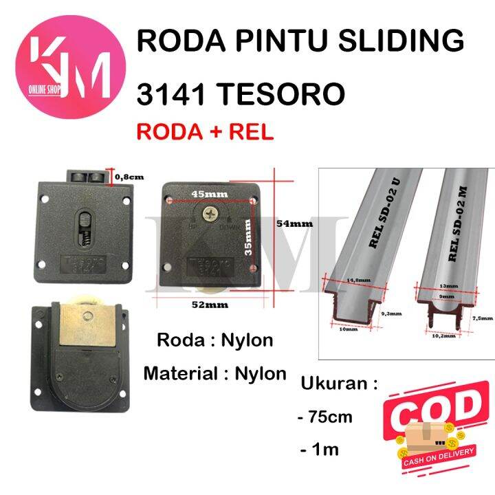 Roda Pintu Lemari Geser SD 3141 + Rel SD 02 U & M Pintu Lemari Geser ...