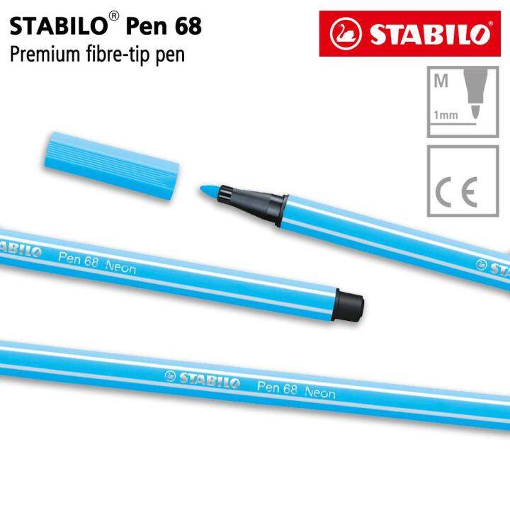 STABILO Pen 68 Fluorescent Blue / Highlighter Pen / Marker / Biru ...