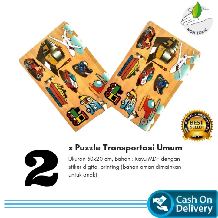 2 Puzzle Kayu Transportasi Umum | Lazada Indonesia