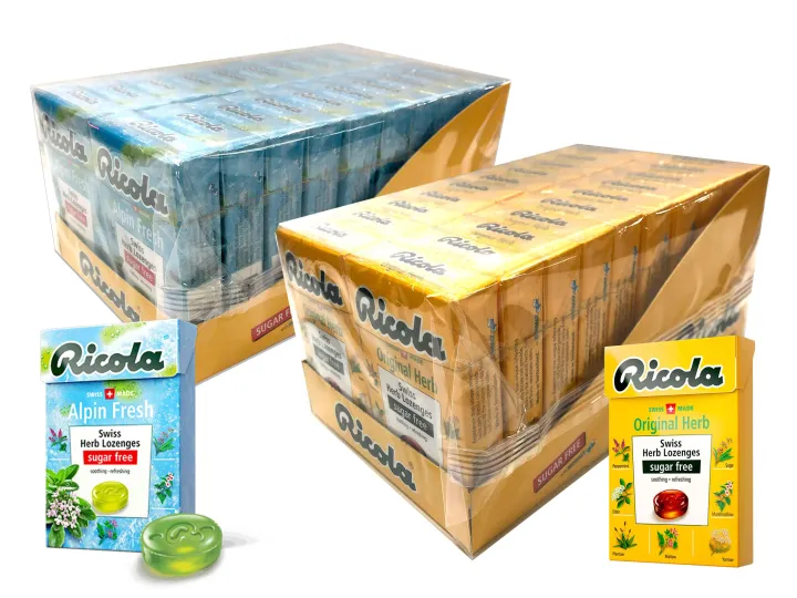 Ricola Sugar Free in Original Herb and Alpin Fresh (20 x 40g each) | Lazada PH
