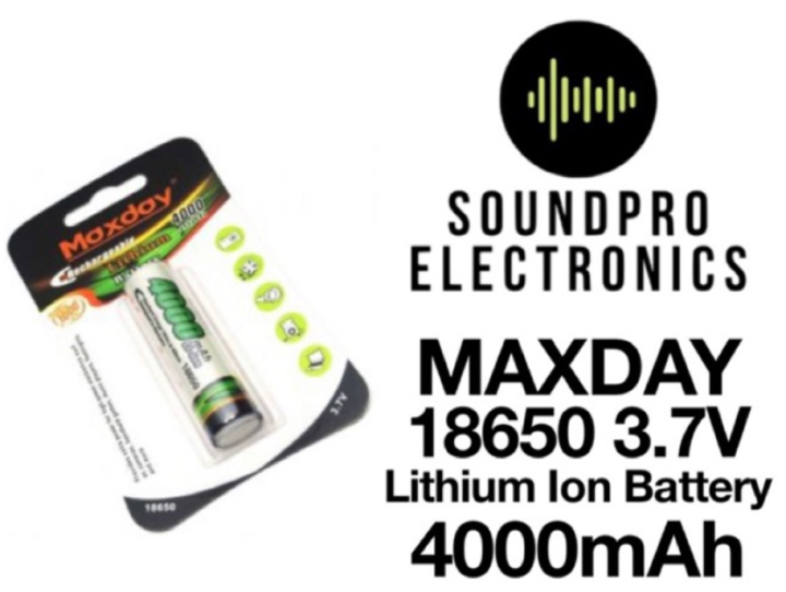 Maxday 18650 3.7V 4000mAh Lithium Ion Battery | Lazada PH