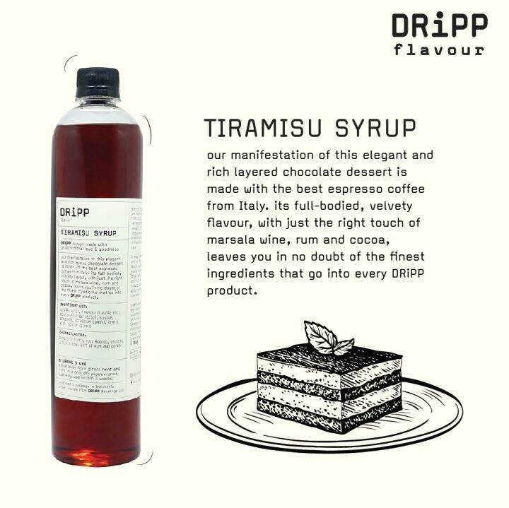 DRiPP Tiramisu Syrup 760ml- Perasa Minuman Berbentuk Sirup Untuk Horeca ...