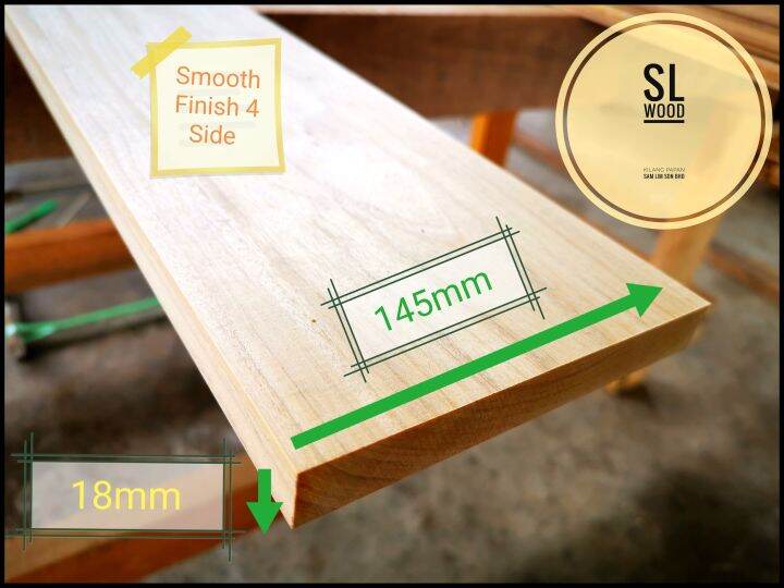 Balau Solid Wood Timber Smooth Finish 18(T)mm × 145(W)mm = 2,3,4,5,6,7 ...