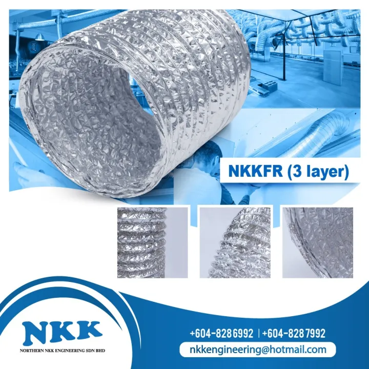 16'' flexible duct 3 layer (FOC Hose Clamp 2Pc) | Lazada