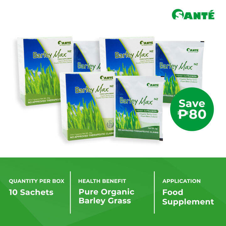 Sante Barley Max Food Supplement 3 boxes x 10 sachets | Lazada PH