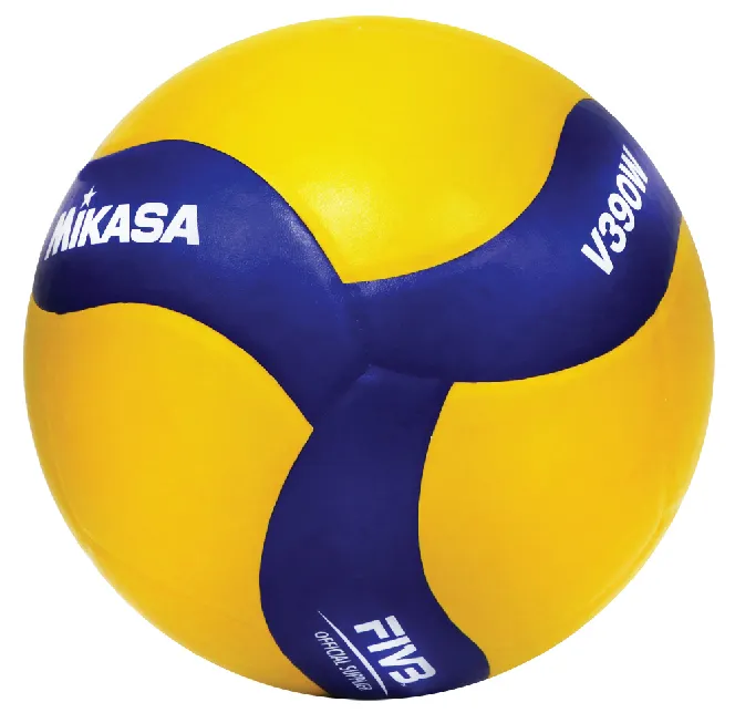 （P613） MIKASA ลูกวอลเลย์บอลหนัง Volleyball PVC#5 th V390W สีเหลืองน้ำ ...