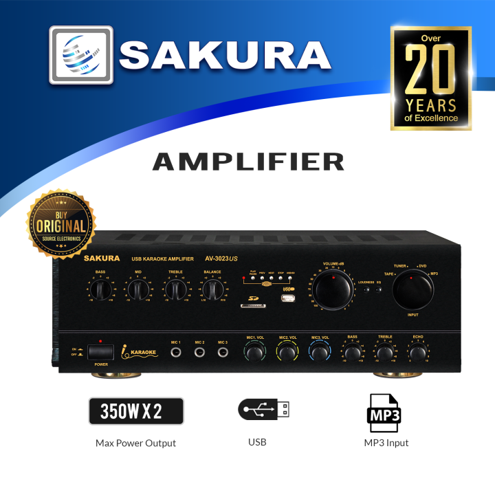 Sakura AV-3023US 350W Professional Karaoke Amplifier | Lazada PH