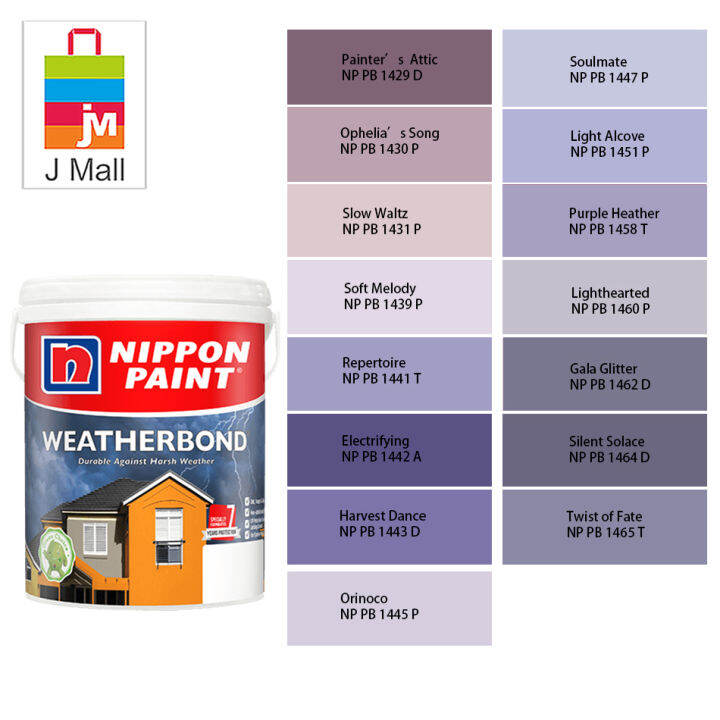 (1429-1465) 5L Nippon Paint Exterior Weatherbond Magical Blues ...