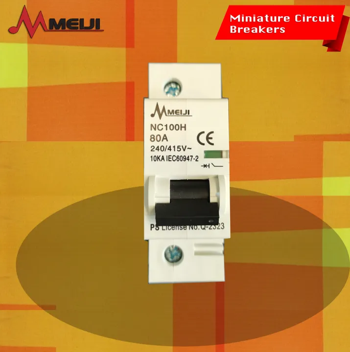 Miniature Circuit Breaker 1 Pole 10KAIC [80A,100A,125A] [Meiji ...
