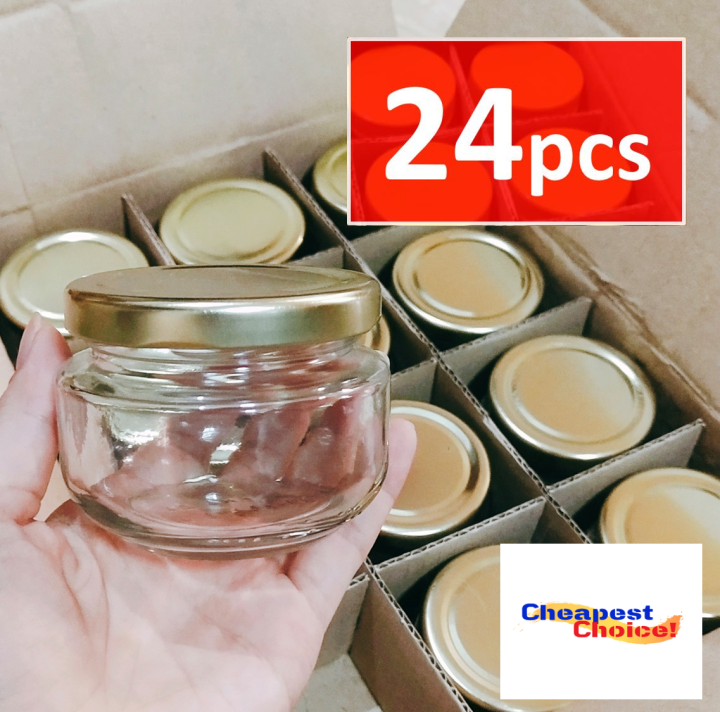 M7471 120mL - 24pcs Glass Jar/Garapon with Metal Lug Cap and Free ...
