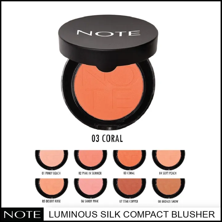 NOTE COSMETICS LUMINOUS SILK COMPACT BLUSHER 03 CORAL | Lazada.co.th