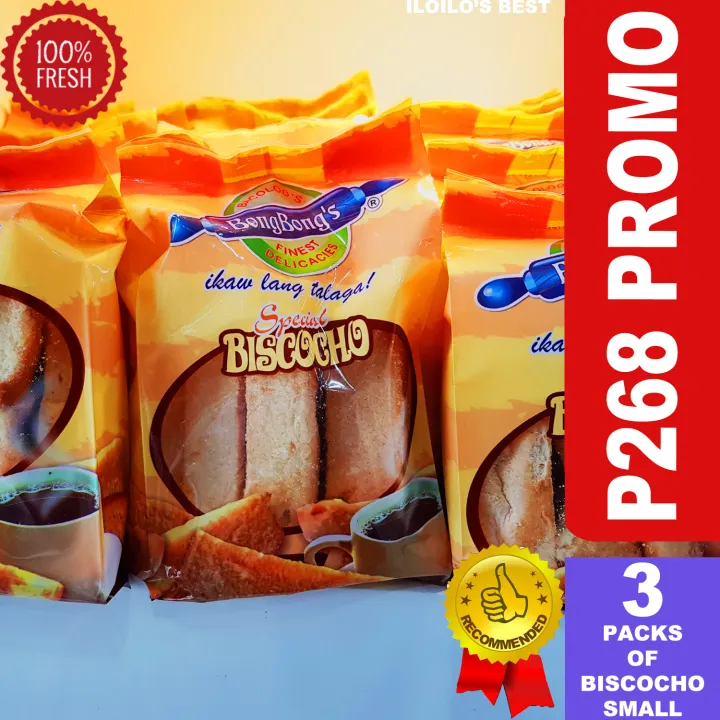 BongBong's Biscocho Small Snack Pack 180g 3 Packs Freshly Baked Butter ...