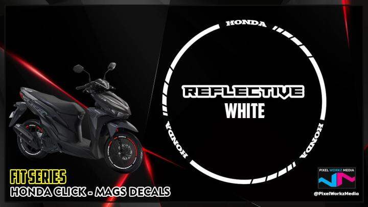 Honda Click Mags Decals - Fit Series (Reflective White) | Lazada PH