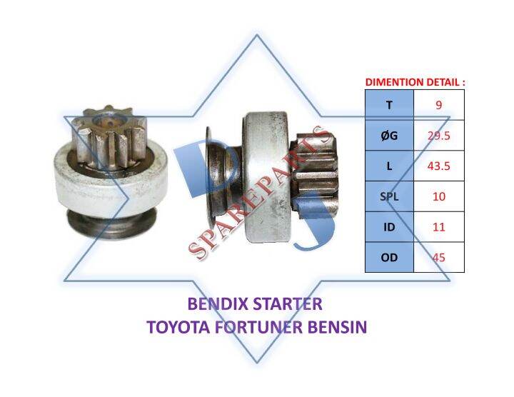BENDIX STARTER TOYOTA FORTUNER BENSIN | Lazada Indonesia