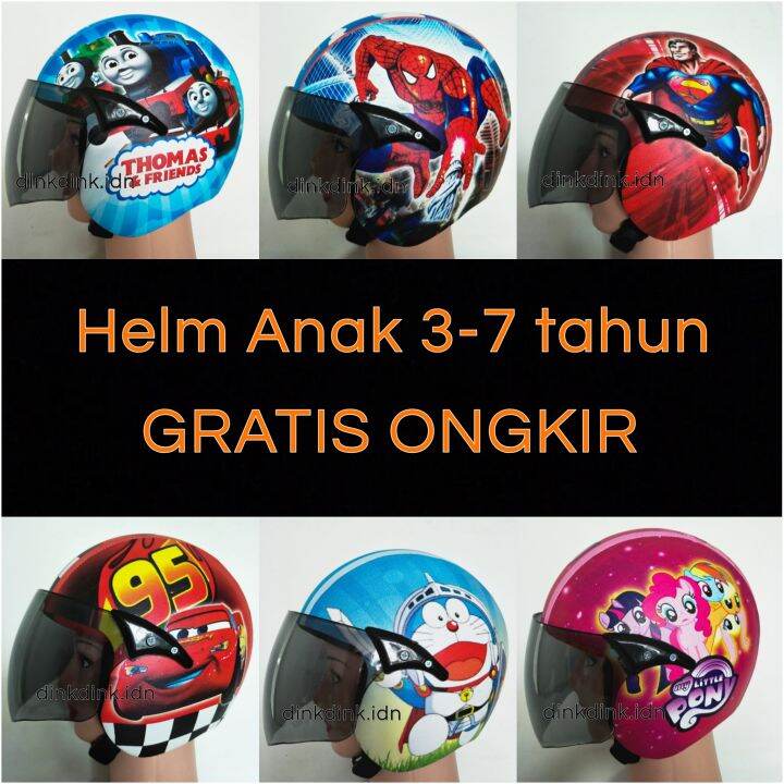 Helm Retro Anak Laki Karakter Kartun Helm Anak Cewek Perempuan Motif ...