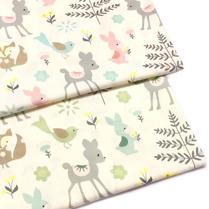 Kain Comb Cotton Corak Binatang Comel Rusa Arnab (Bidang 60 inci) | Lazada