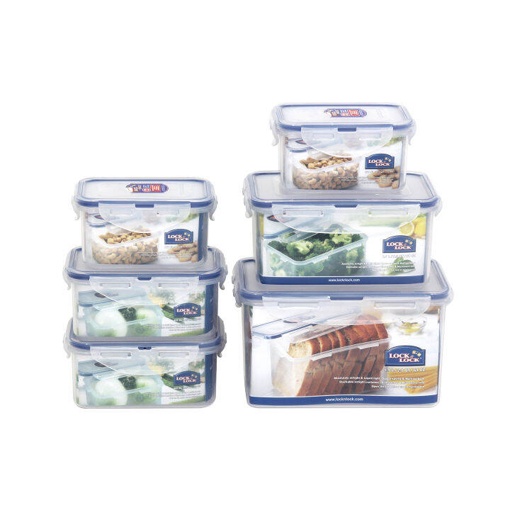 LocknLock 6P Set PP Microwave Airtight Stackable Classic Food Container HPL818SP6-03 | Lazada ...