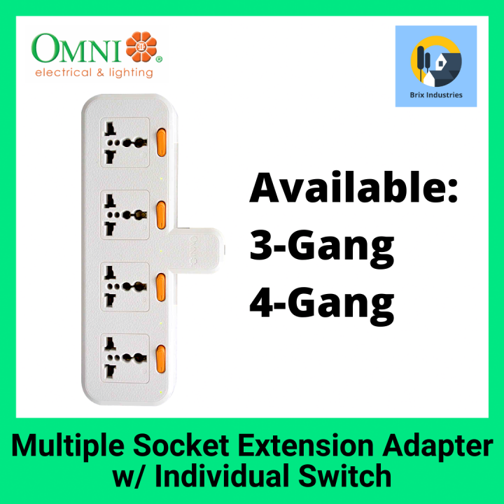 Omni 3 Gang 4 Gang Multiple Socket Extension Universal Adapter with ...