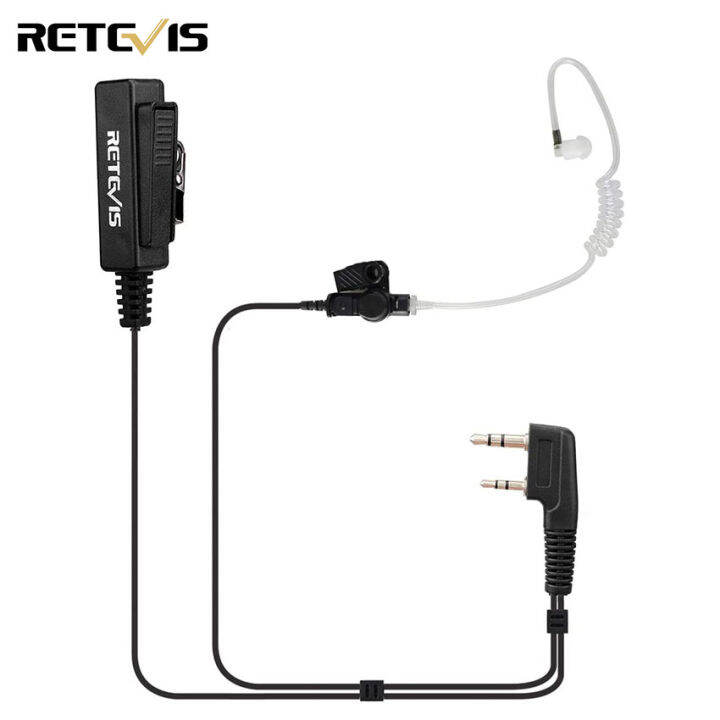 Retevis 2 Way Radio Earpiece with Mic Big PTT Headset for Baofeng UV-5R ...