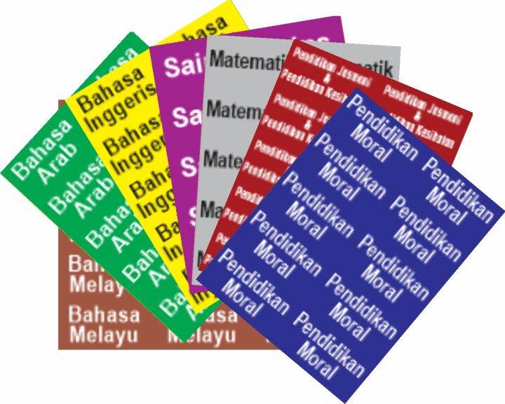Label Sticker Mata Pelajaran ~ Sesuai untuk sekolah, Buku Latihan ...