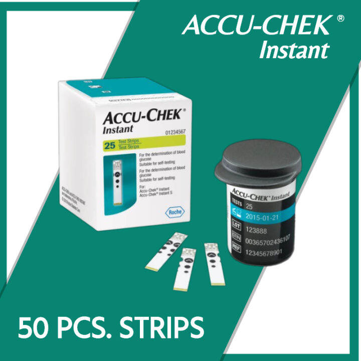 50 pcs Accu-Chek Instant Meter Strips and Test Strips | Lazada PH