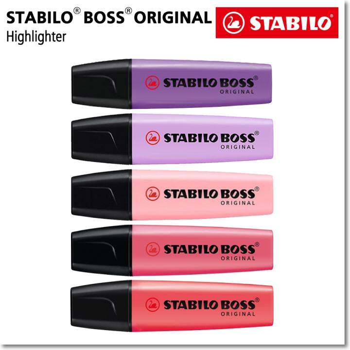 STABILO Set 5 - BOSS Original Pastel Highlighter Ungu Pink Merah Ori ...