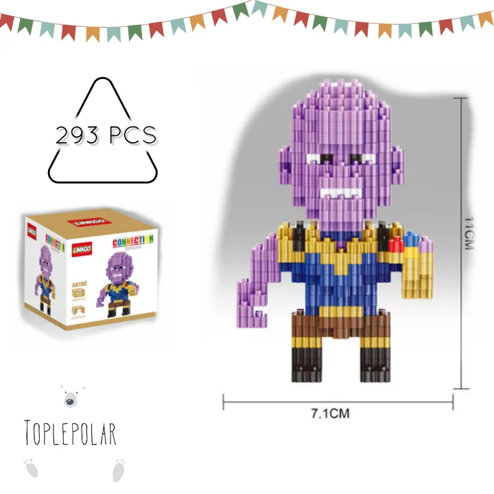 ตัวต่อ Linkgo 68190 เลโก้ นาโน ไมโคร บล๊อก super hero ชุดธานอส จำนวน ...