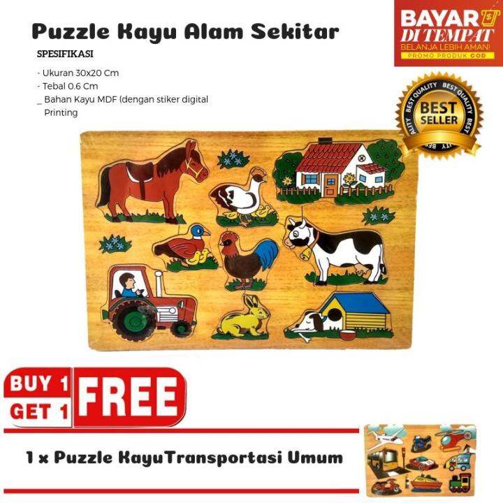 Mainan Kayu Pintar Buy 1 Get 1 Puzzle Kayu Alam Sekitar / Puzzle Kayu ...