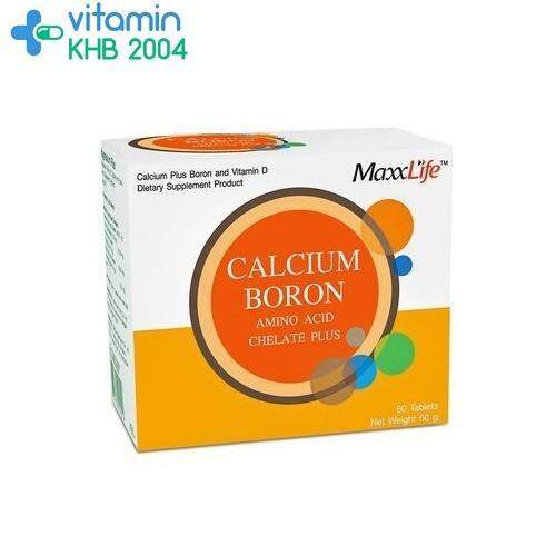 Maxxlife Calcium Boron Amino Acid Chelate Plus (60 เม็ด) อาหารเสริม ...